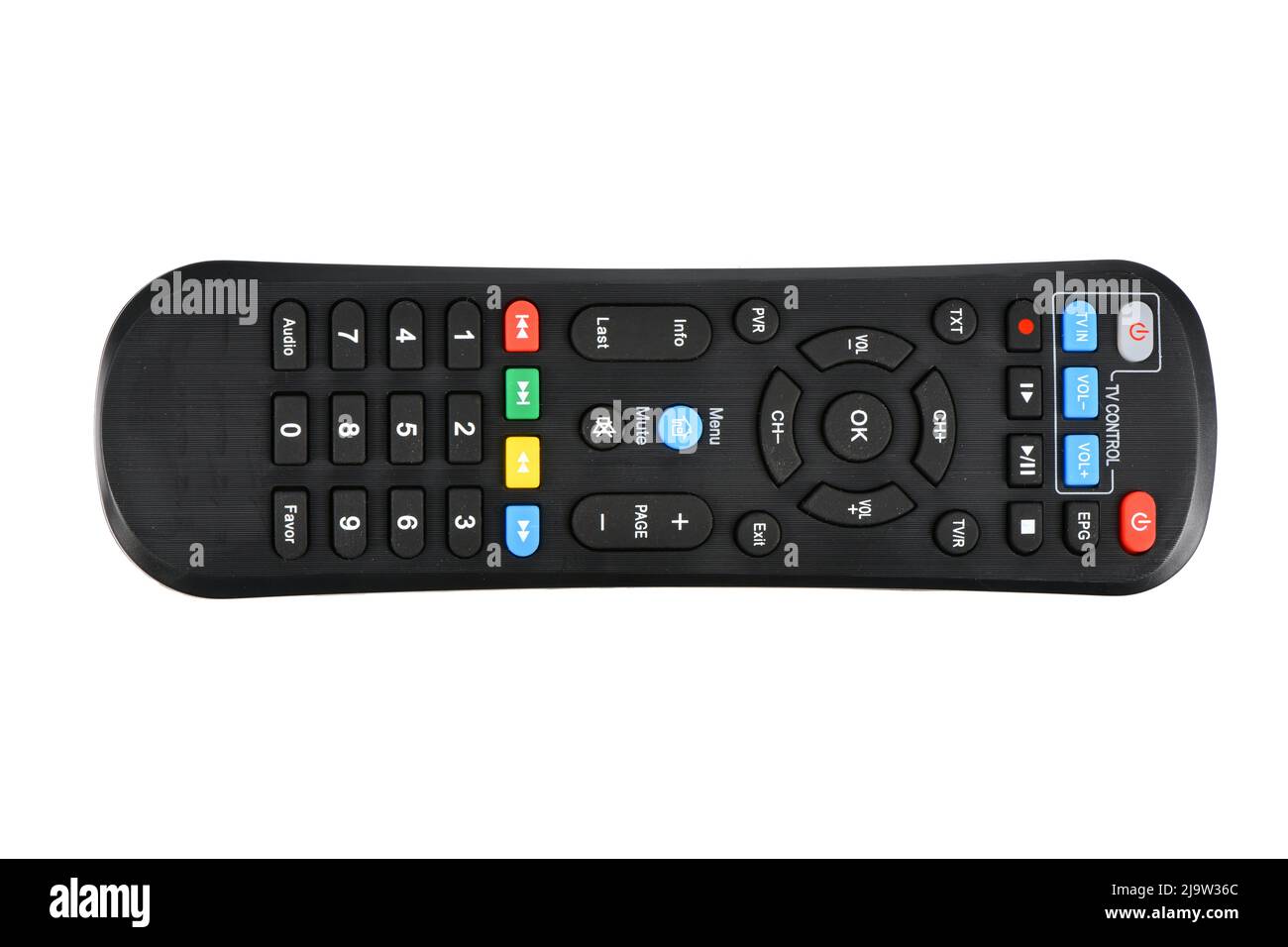 TV remote control keypad isolated on white background. High resolution ...