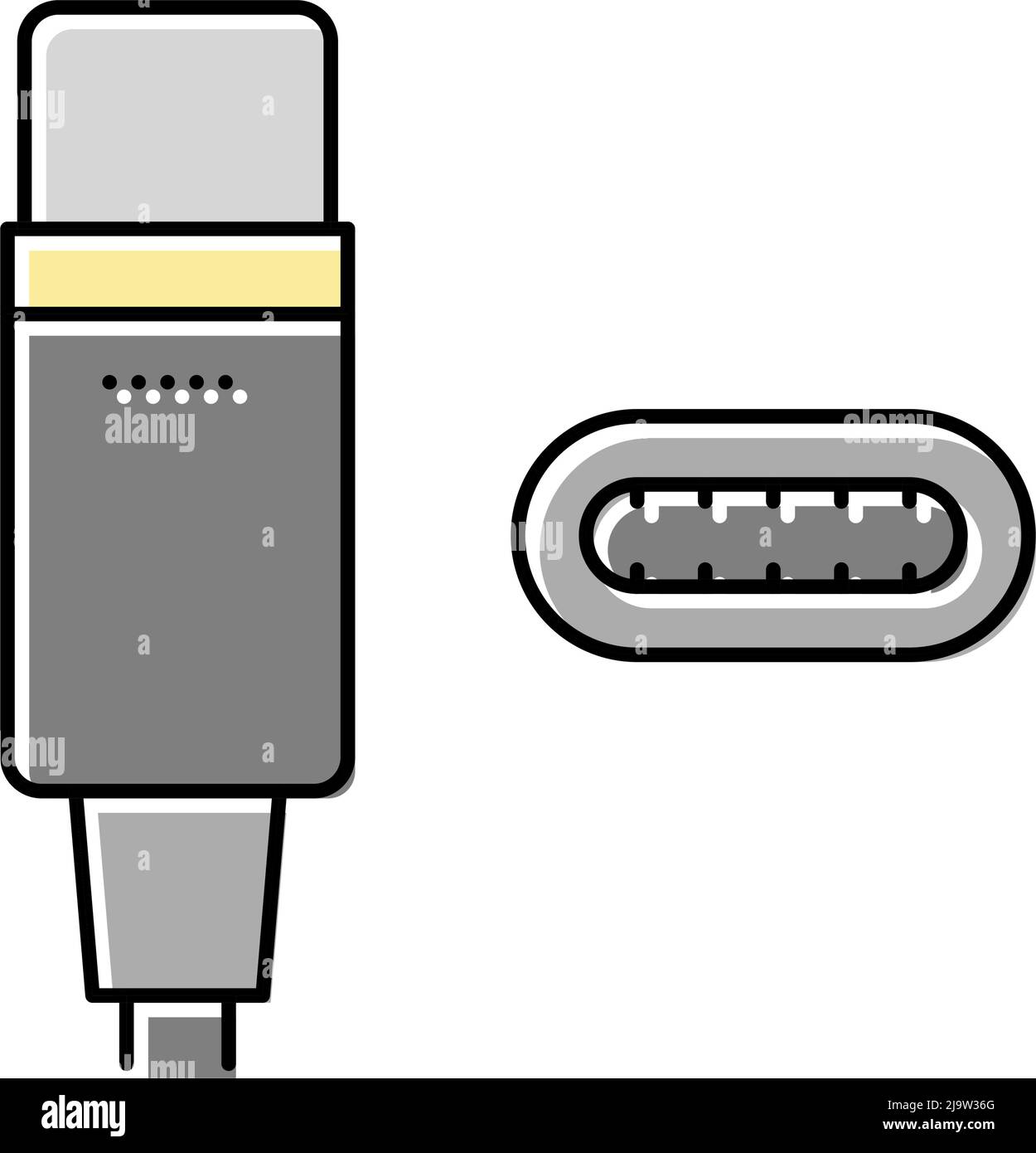 usb type c color icon vector illustration Stock Vector Image & Art - Alamy