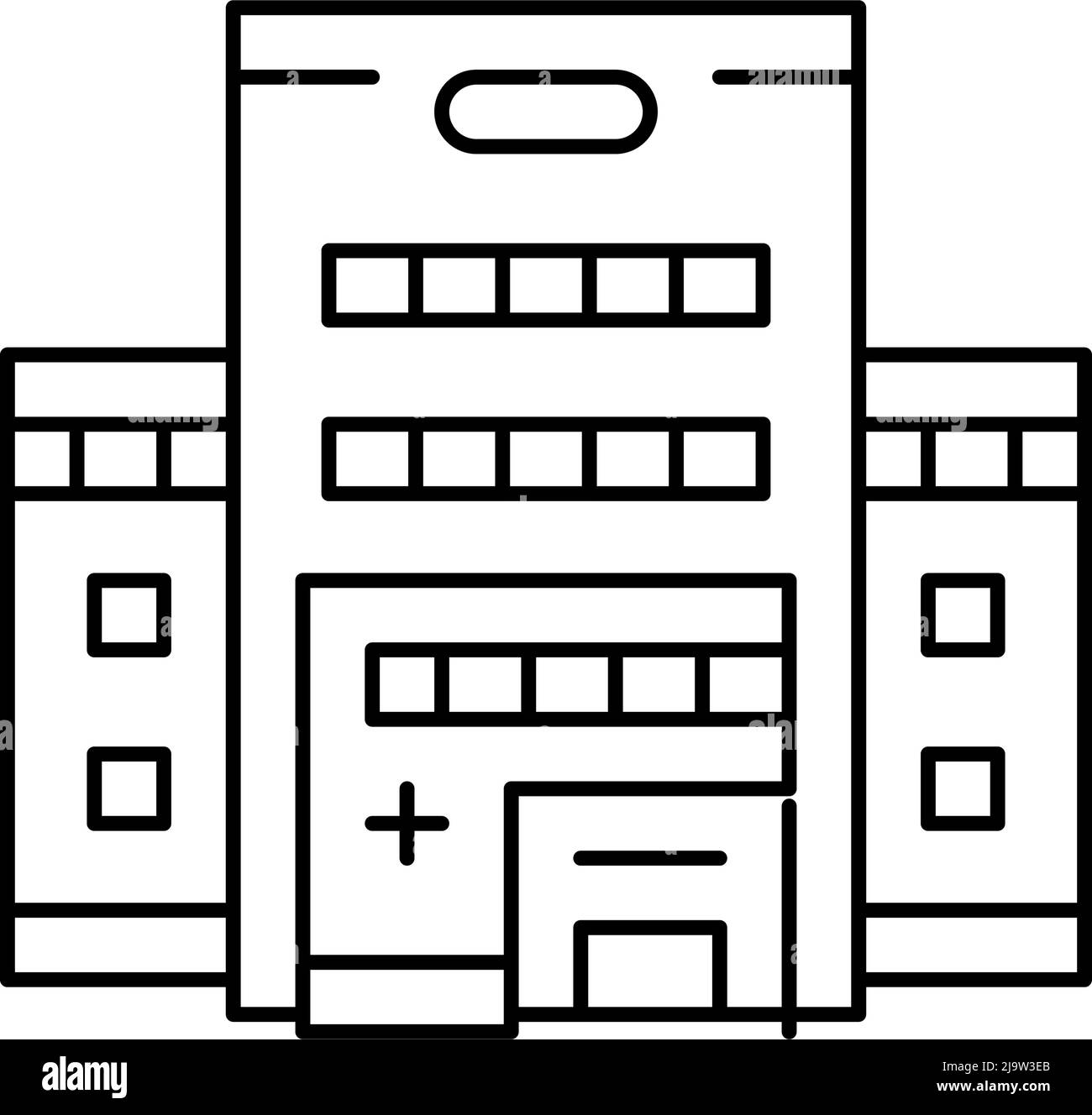 hospital building line icon vector illustration Stock Vector Image ...