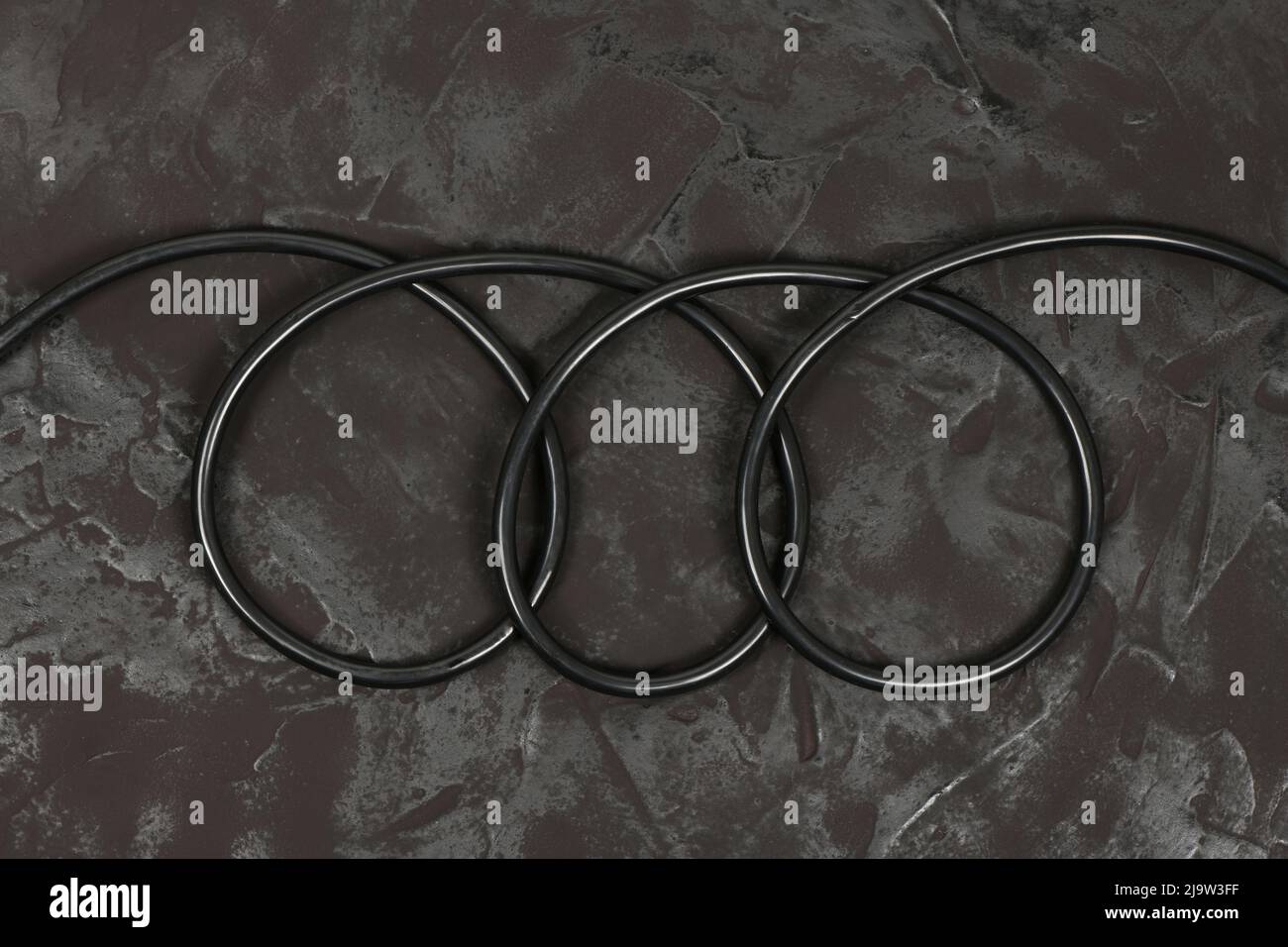 Black wire isolated on black background abstraction. High resolution ...