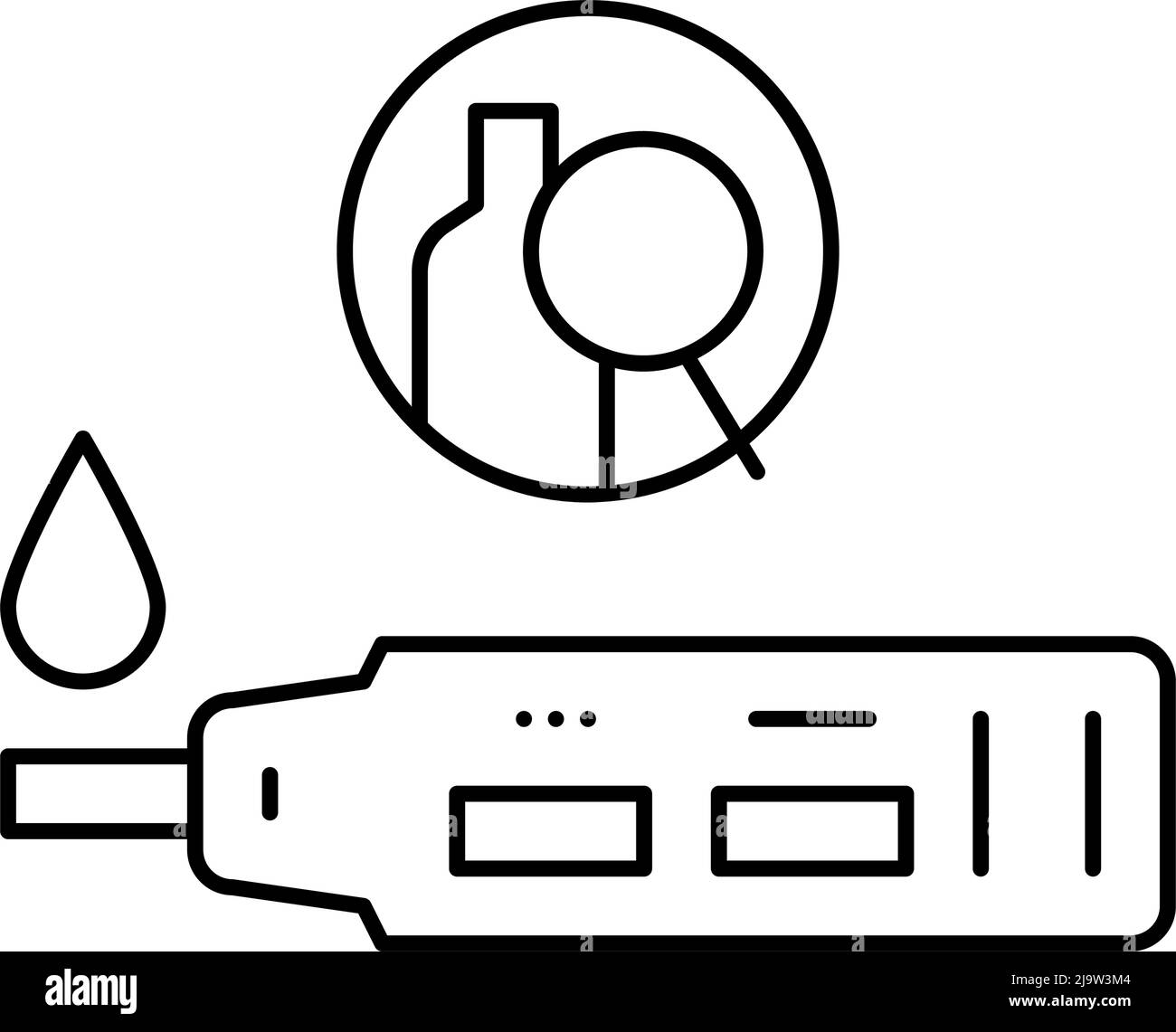 urine alcohol test device line icon vector illustration Stock Vector ...