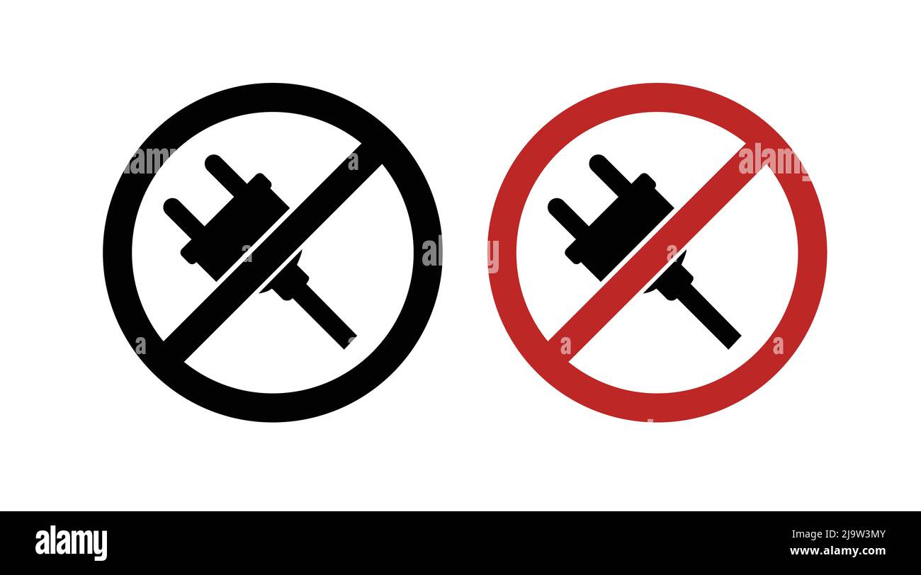 Electric Plug Forbidden Sign. Vector isolated flat editable ...