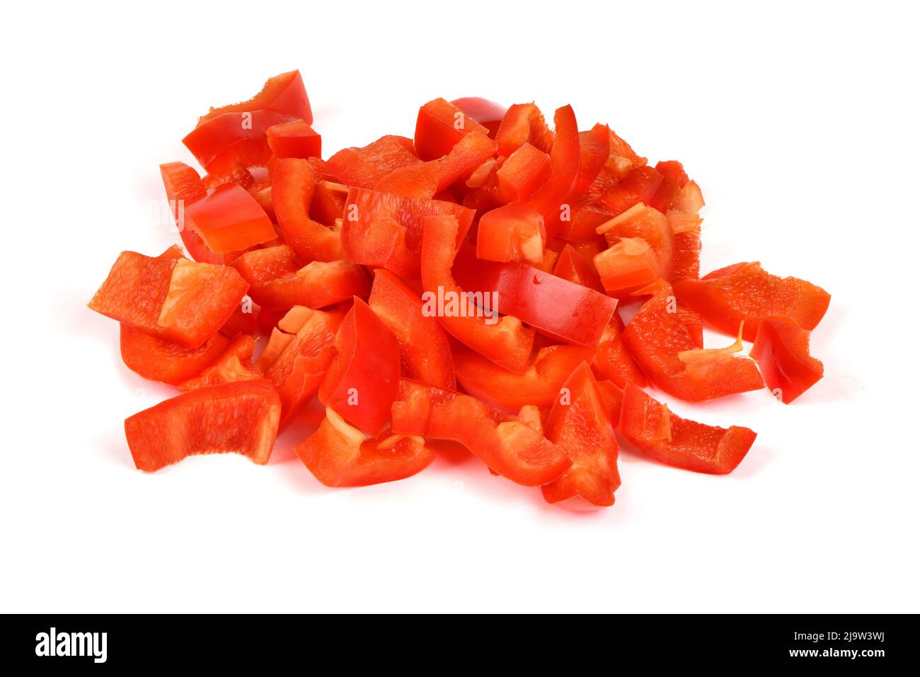 Fresh choped paprika, Bell Pepper, isolated on white background. High ...