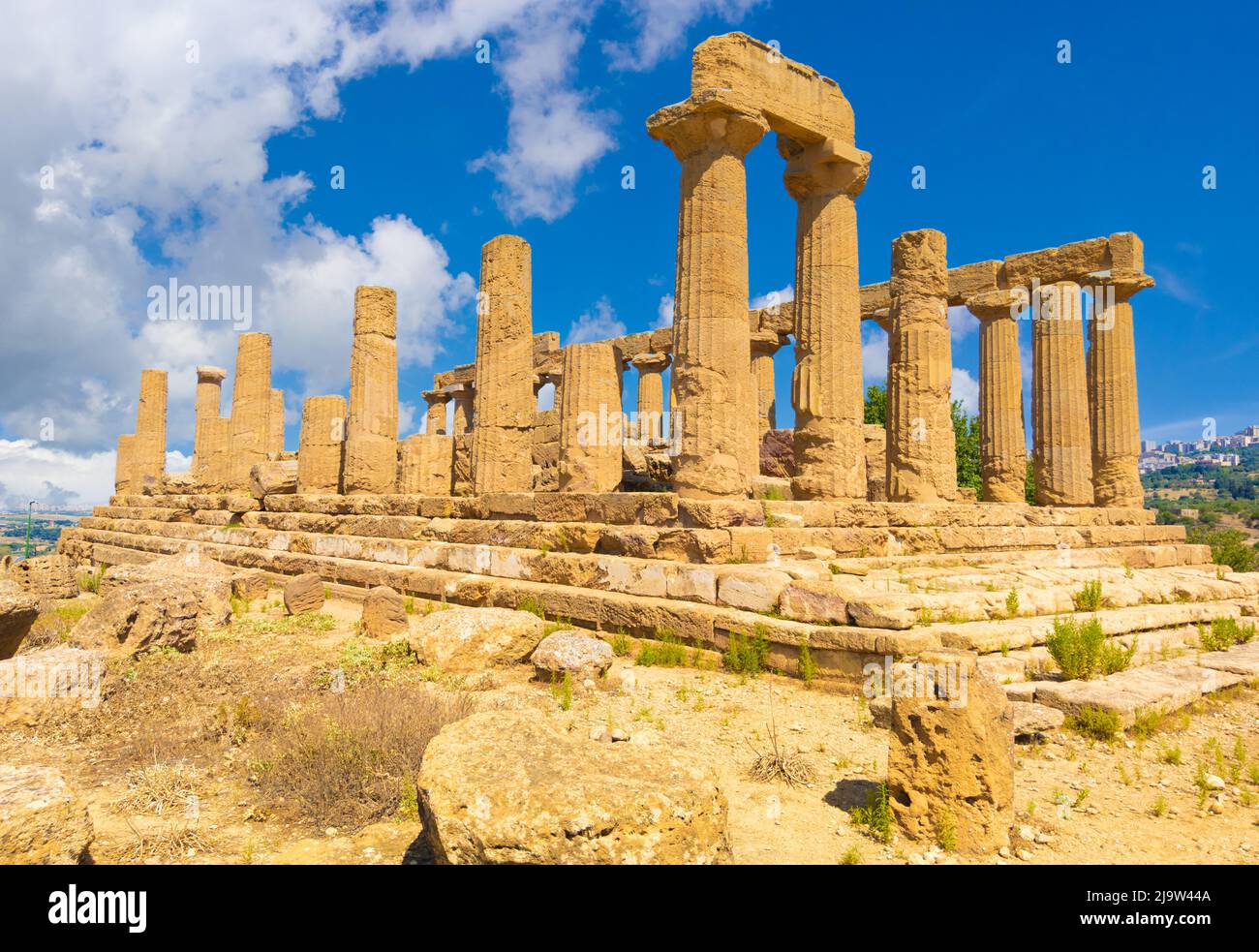Agrigento (Sicilia, Italy) - The orange Agrigento city, beside the sea ...