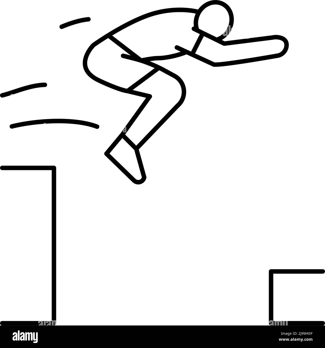 parkour extreme sport line icon vector illustration Stock Vector Image ...