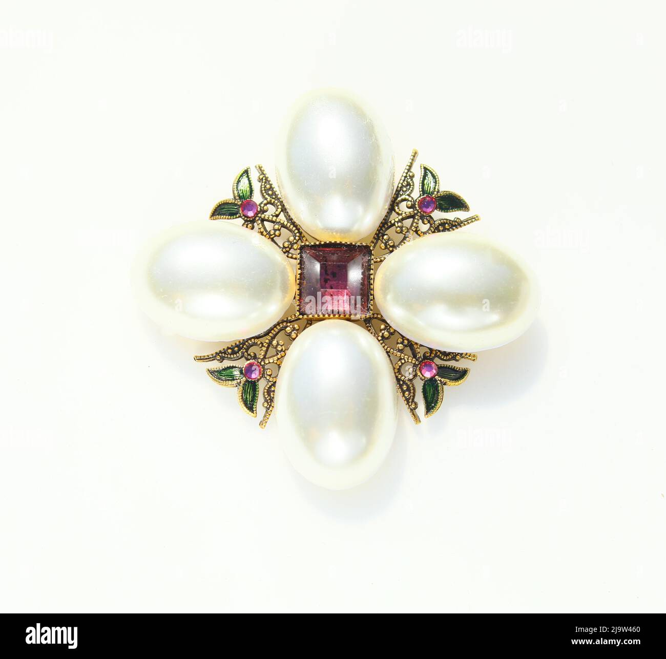 Maltese cross shape brooch pin with rhinestones cabochon costume ...