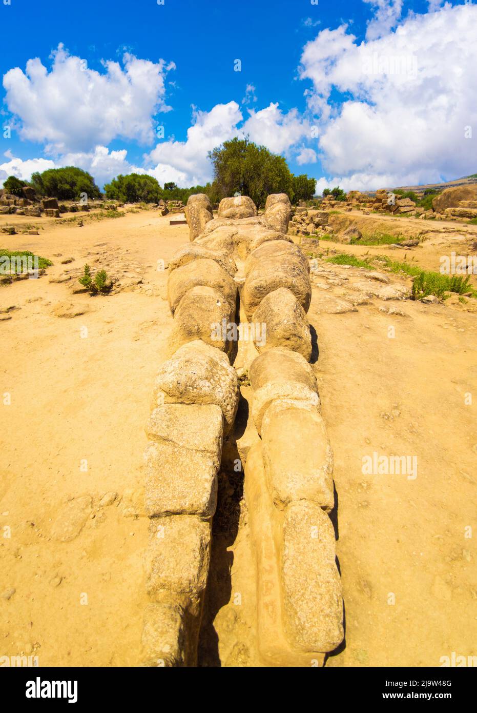 Agrigento (Sicilia, Italy) - The orange Agrigento city, beside the sea ...