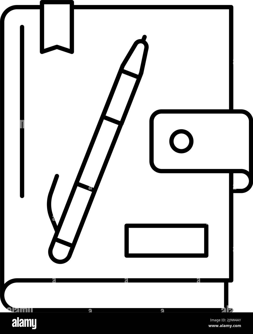 diary notebook line icon vector illustration Stock Vector Image & Art ...