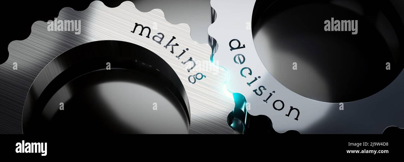 Decision making - gears concept - 3D illustration Stock Photo - Alamy