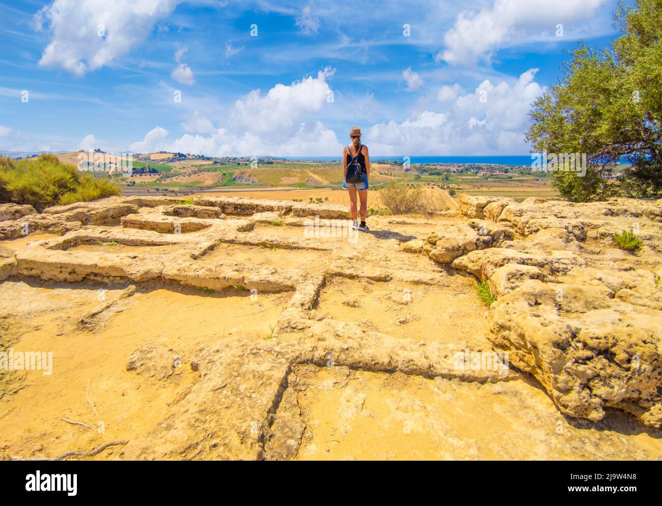 Agrigento (Sicilia, Italy) - The orange Agrigento city, beside the sea ...