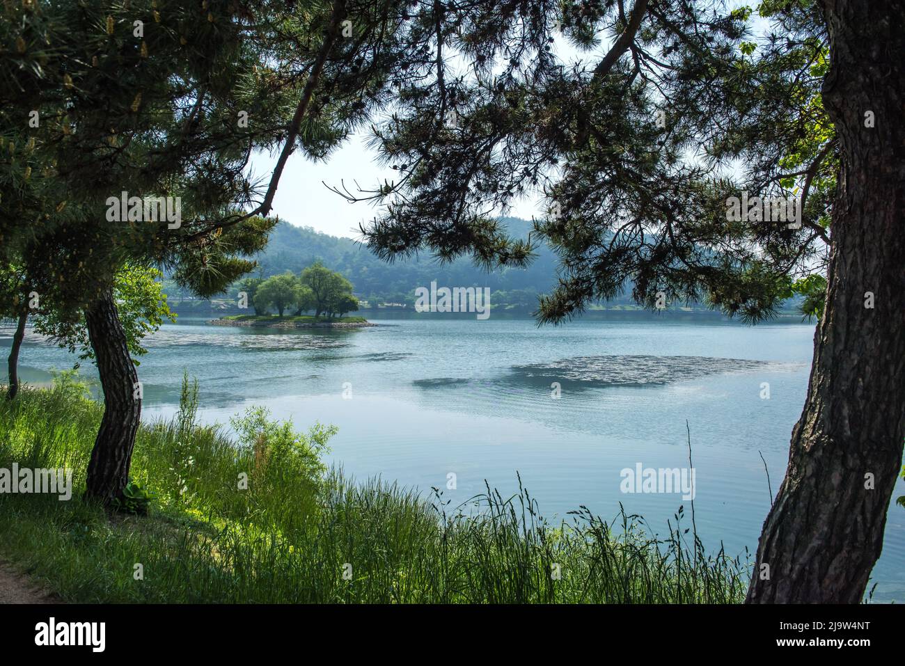 Spring time,beautiful lake is the oldest artificial lake pond Stock ...