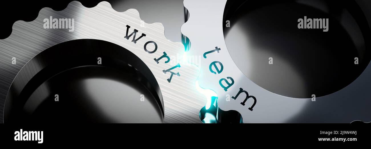 Team work - gears concept - 3D illustration Stock Photo - Alamy