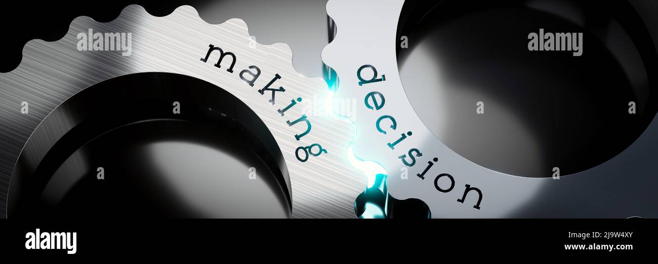 Decision making - gears concept - 3D illustration Stock Photo - Alamy