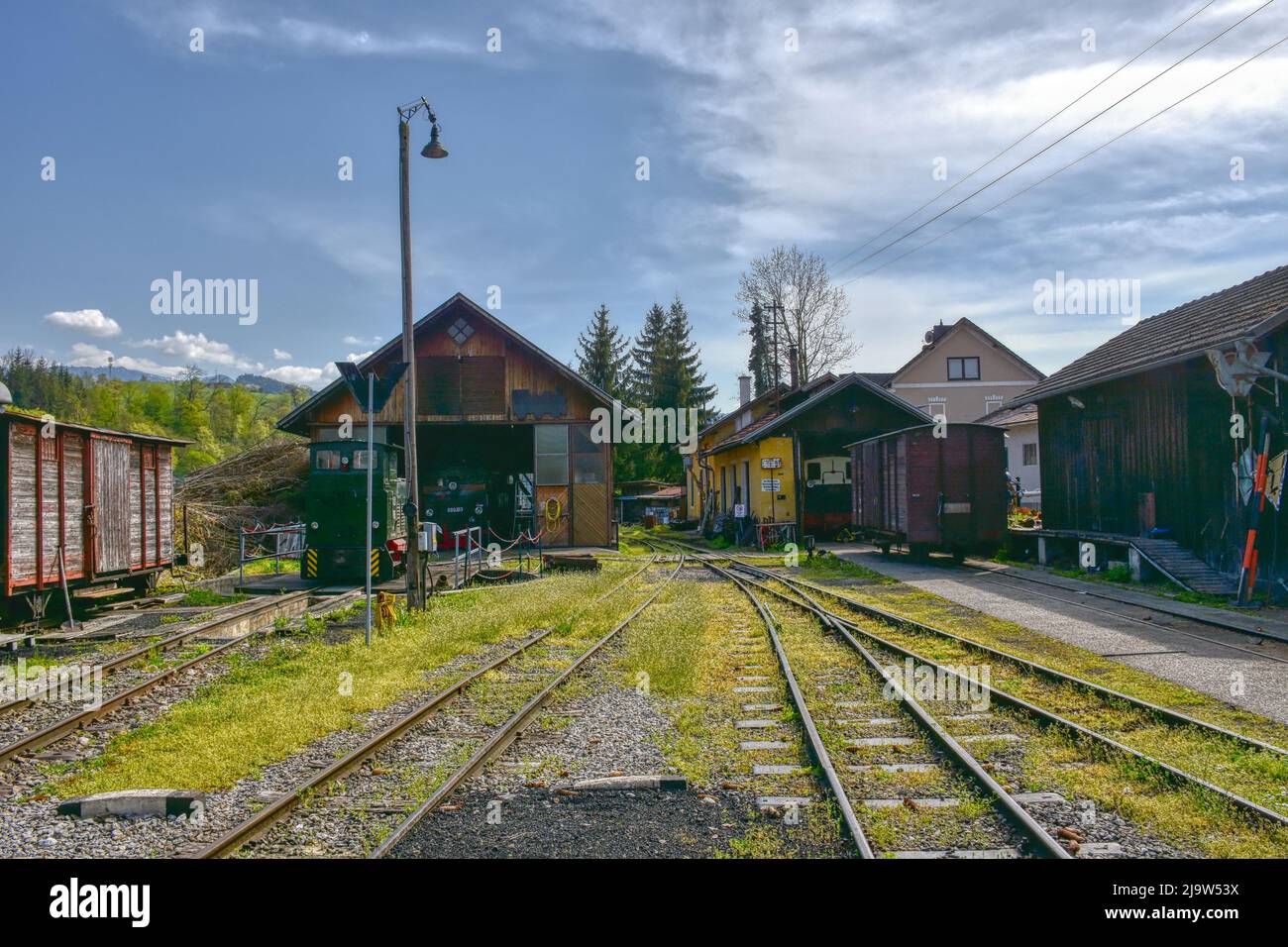 Steyrtalbahn, Schmalspurbahn, Betriebsbereich, Werkstatthalle ...
