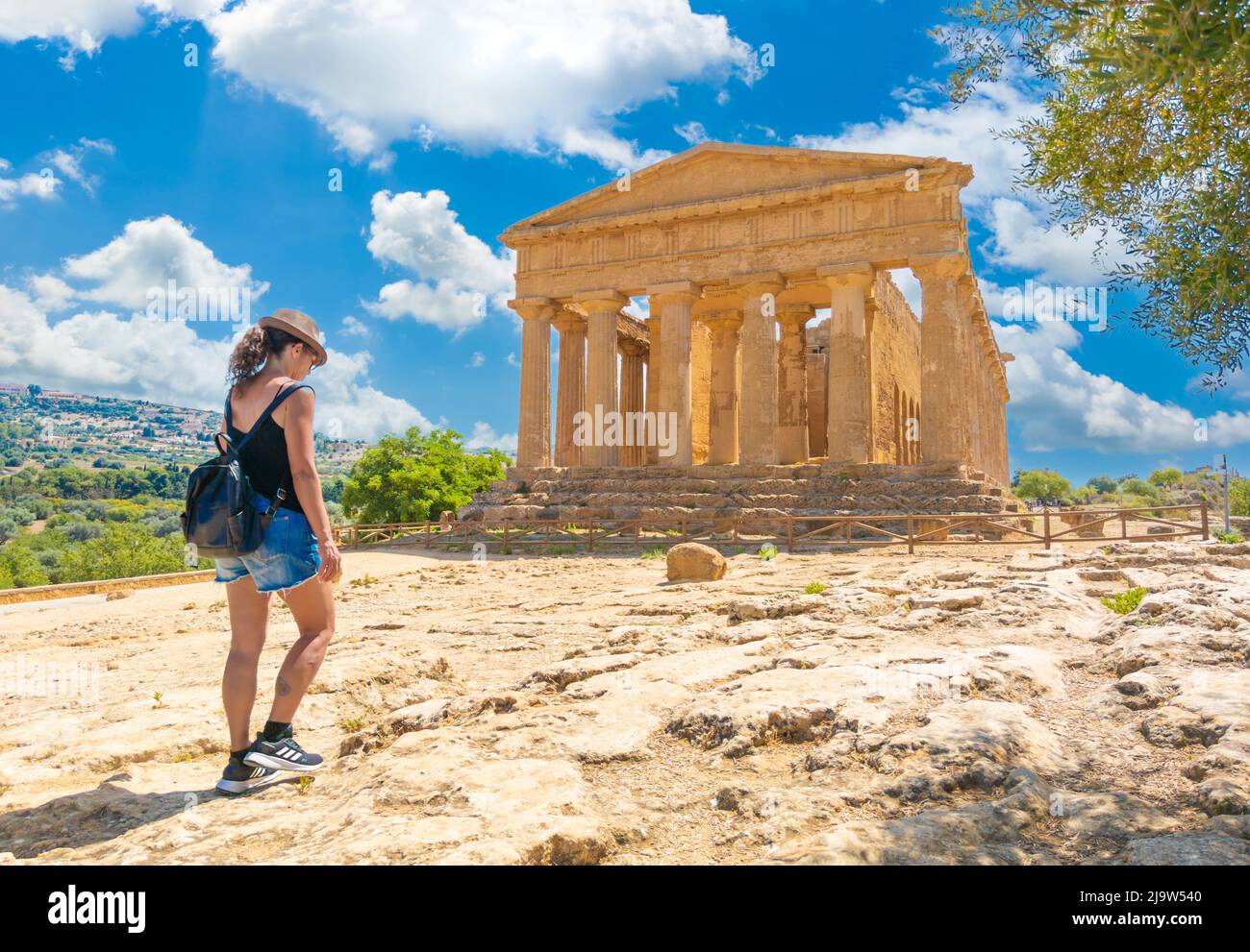 Agrigento (Sicilia, Italy) - The orange Agrigento city, beside the sea ...