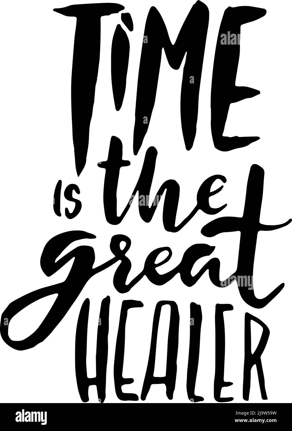 Hand drawn modern dry brush lettering. Typography design template. Time ...