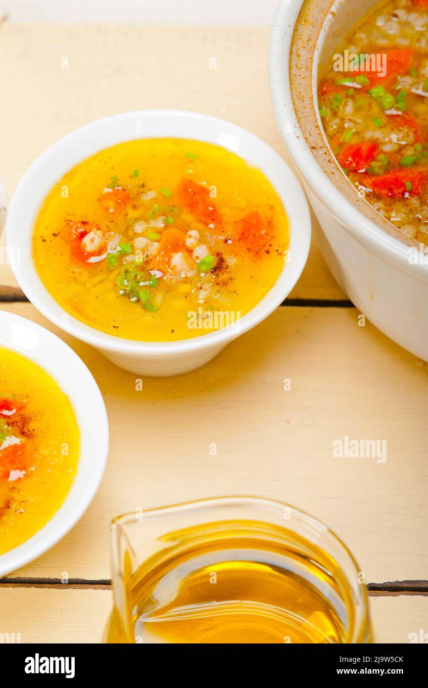 traditional Syrian barley broth soup Aleppo style called talbina or ...