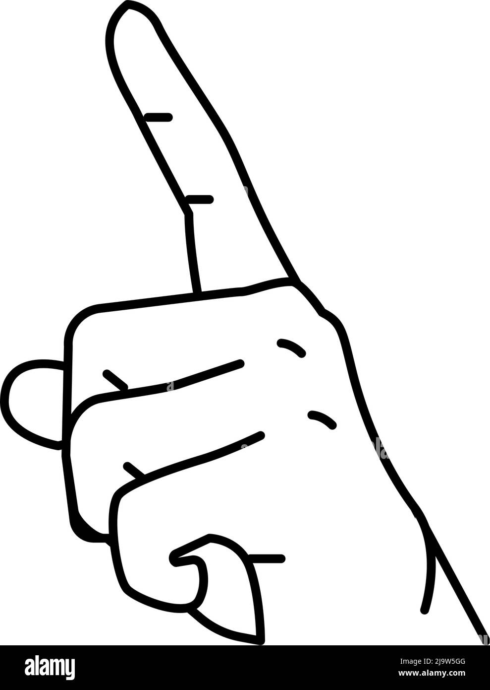 attention hand gesture line icon vector illustration Stock Vector Image ...