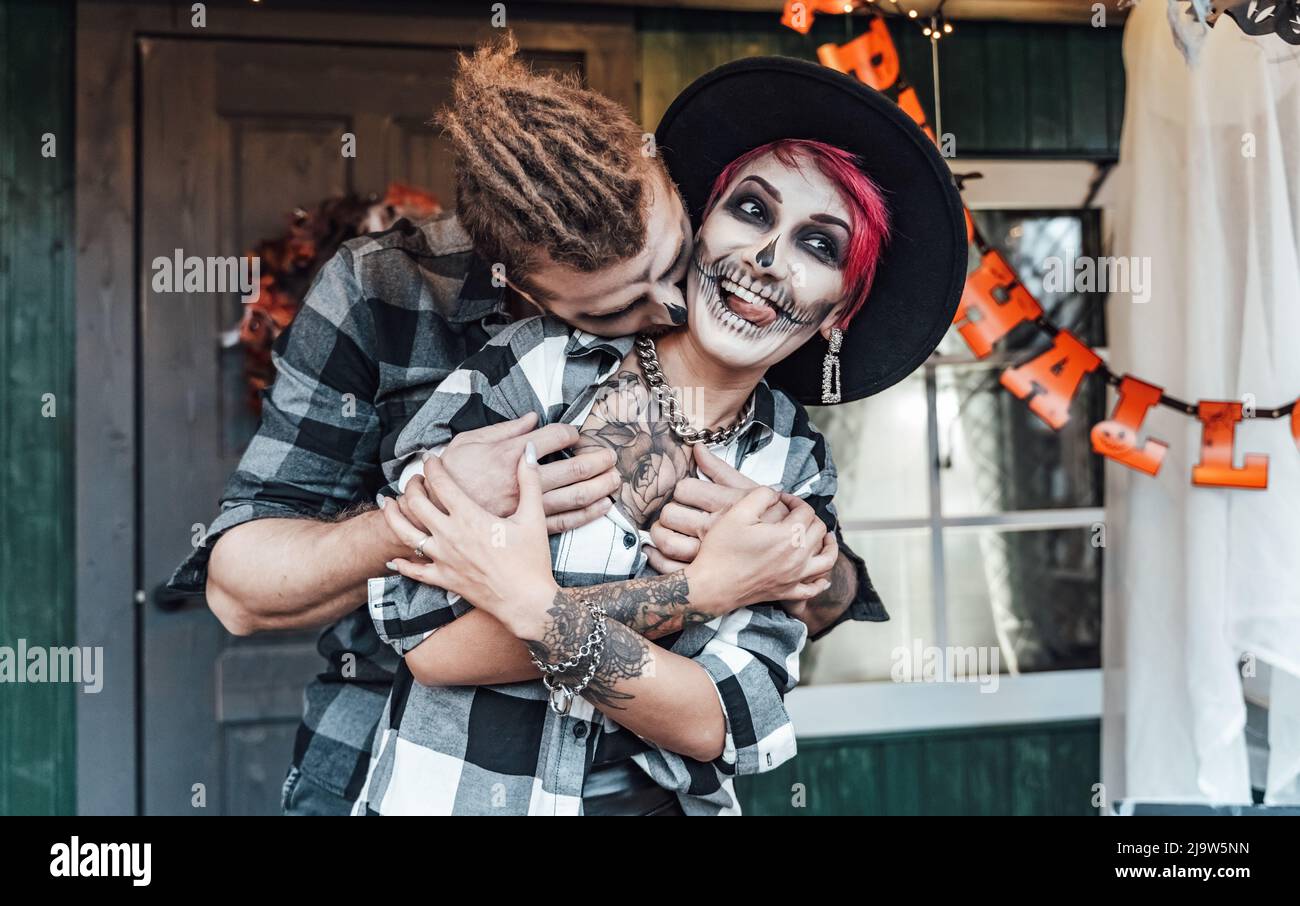 Russia Moscow 22.10.2020 Scary love couple,man,woman.Family,mother ...