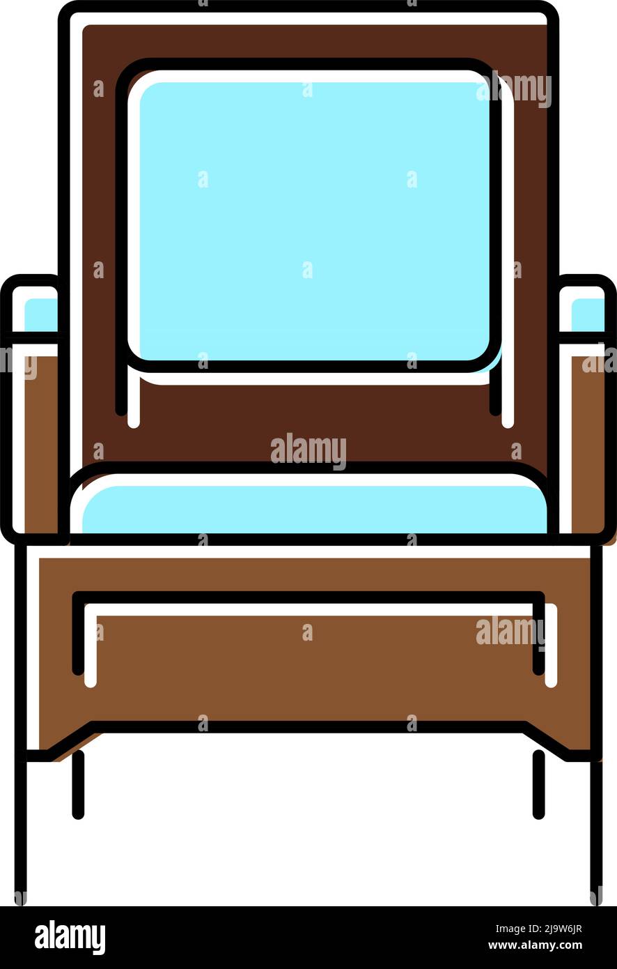 rattan patio chair color icon vector illustration Stock Vector Image ...