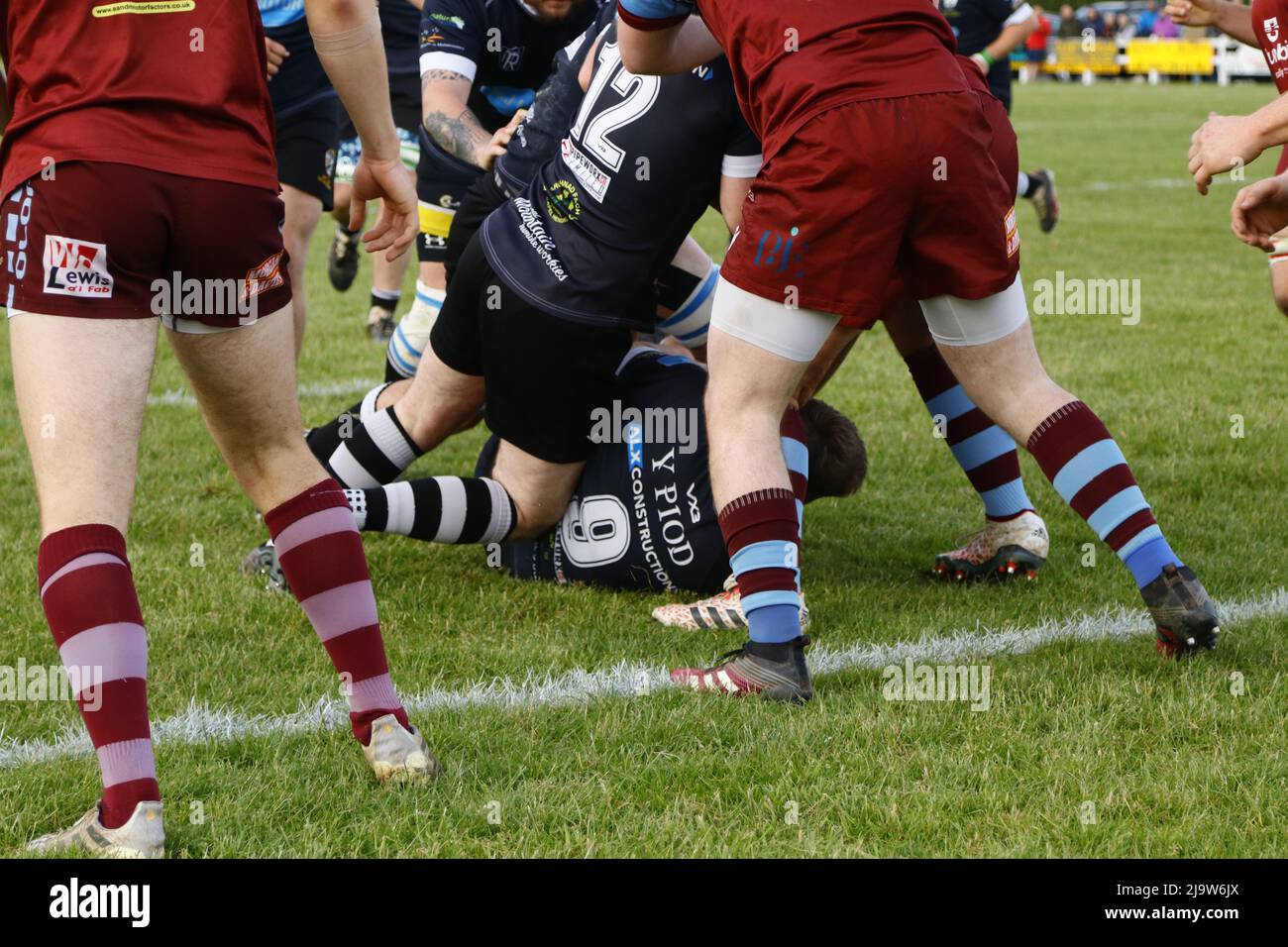 Tumble RFC v Lampeter RFC Plate final 2022 Stock Photo - Alamy