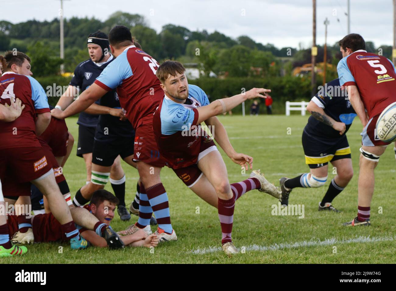 Tumble RFC v Lampeter RFC Plate final 2022 Stock Photo - Alamy