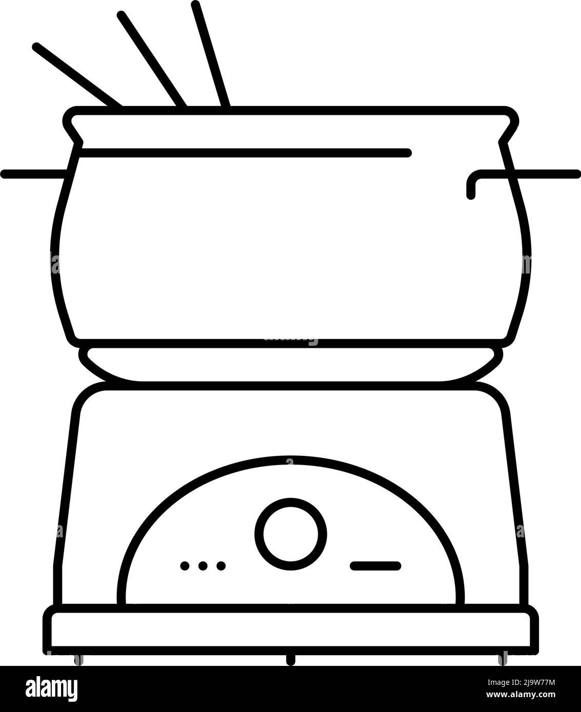 steel fondue pot line icon vector illustration Stock Vector Image & Art ...