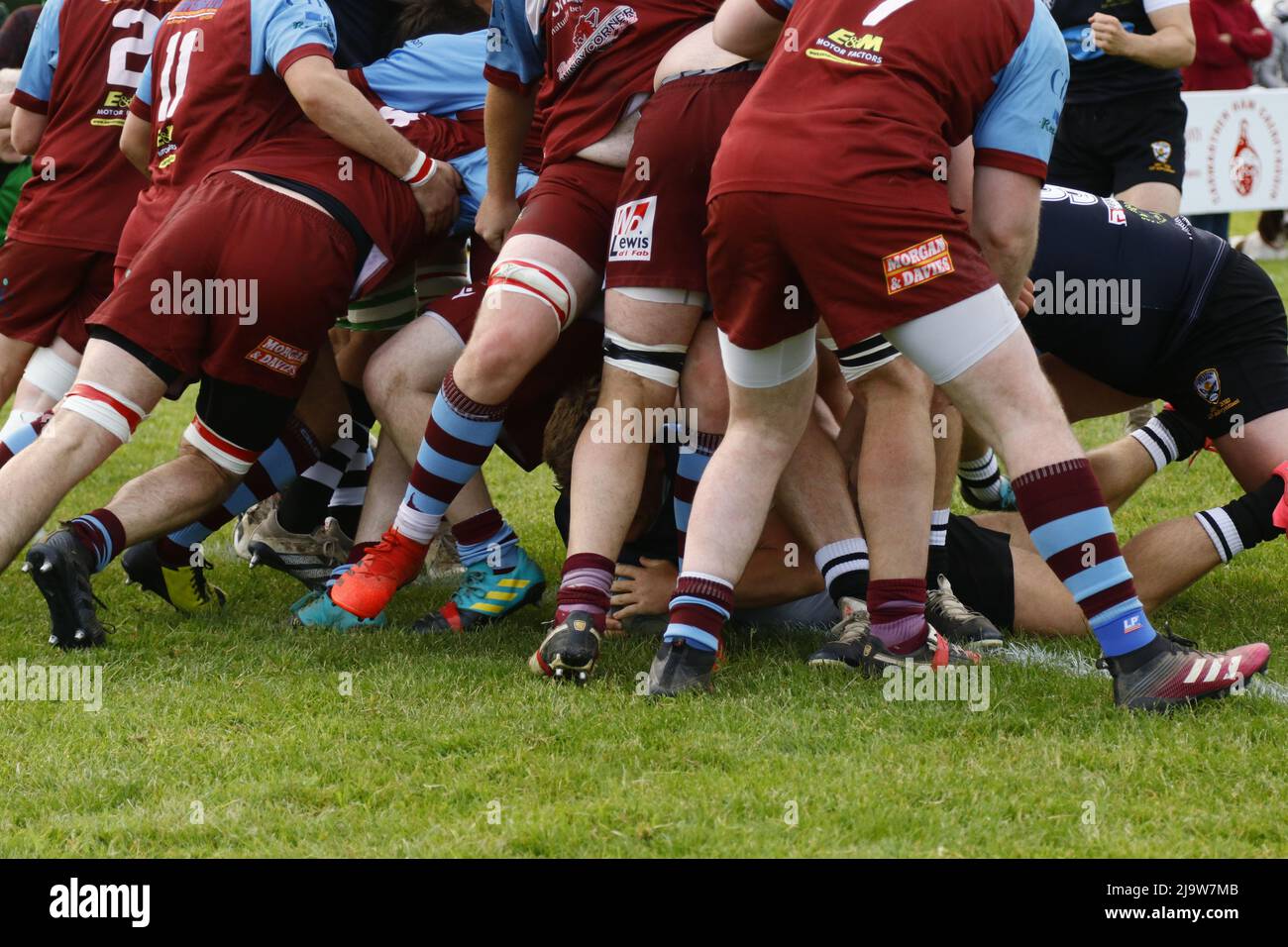 Tumble RFC v Lampeter RFC Plate final 2022 Stock Photo - Alamy