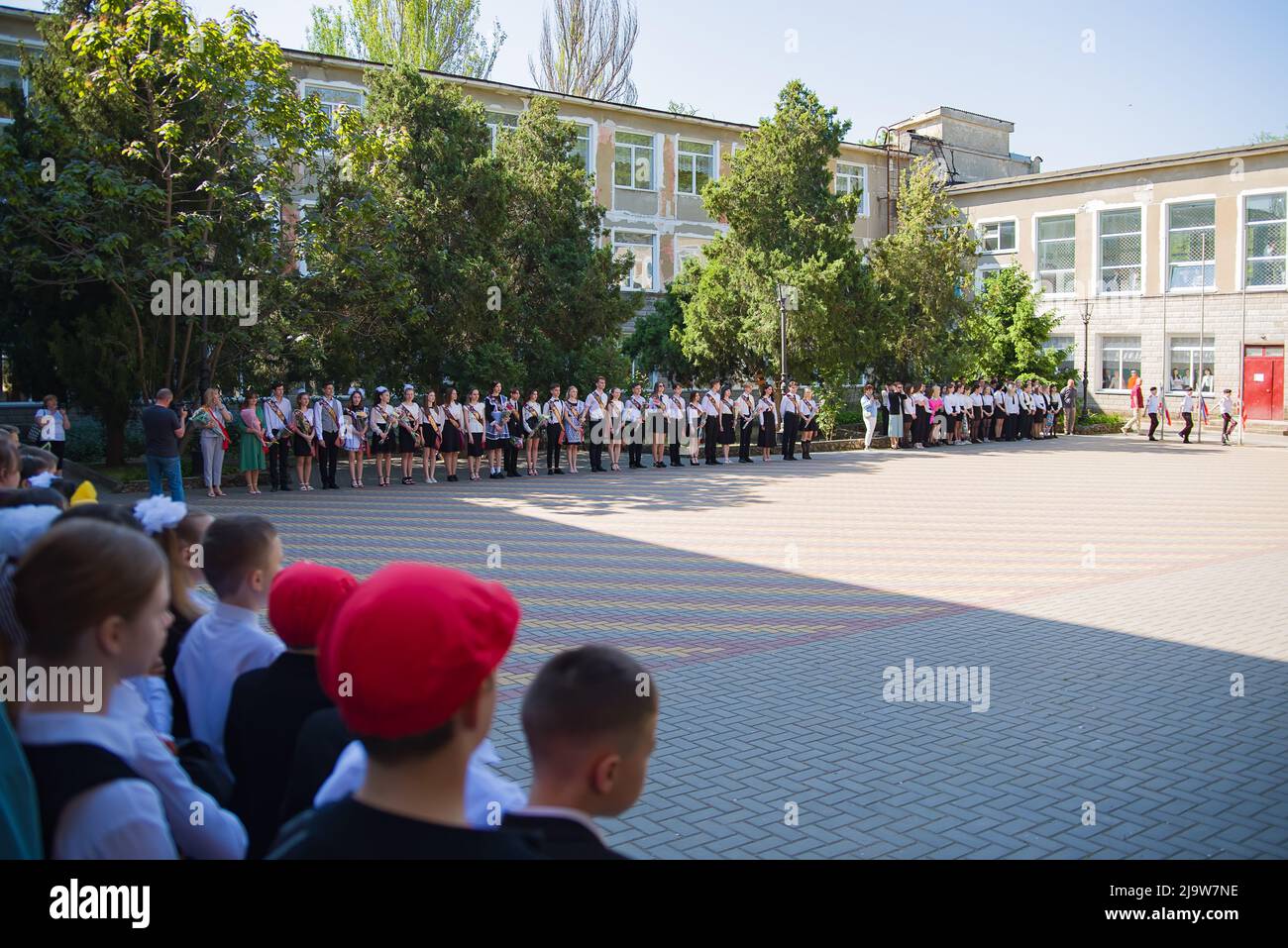 End of school, May spring, last call. Holiday in the school yard ...