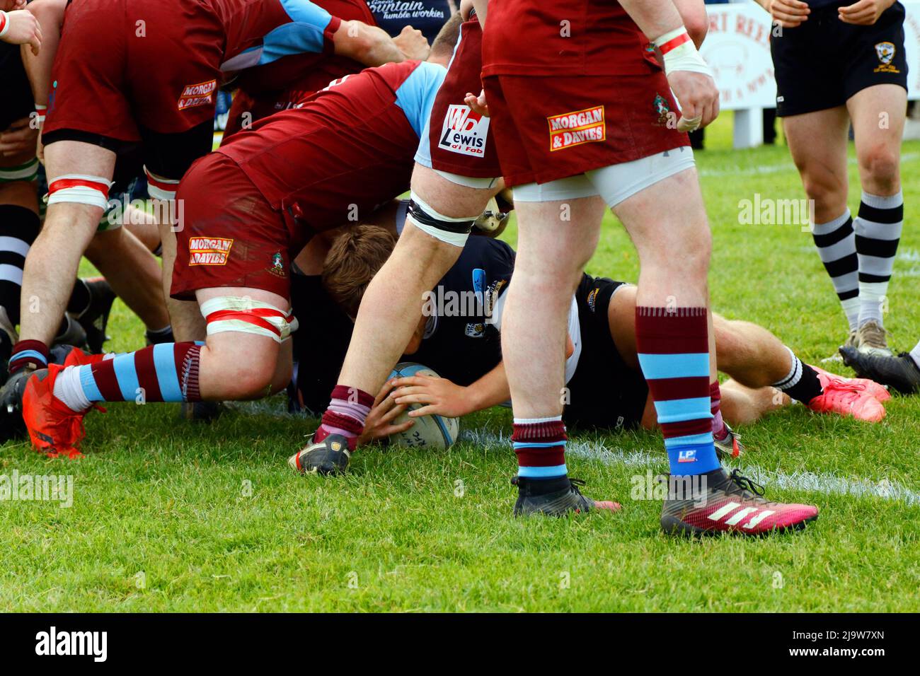 Tumble RFC v Lampeter RFC Plate final 2022 Stock Photo - Alamy