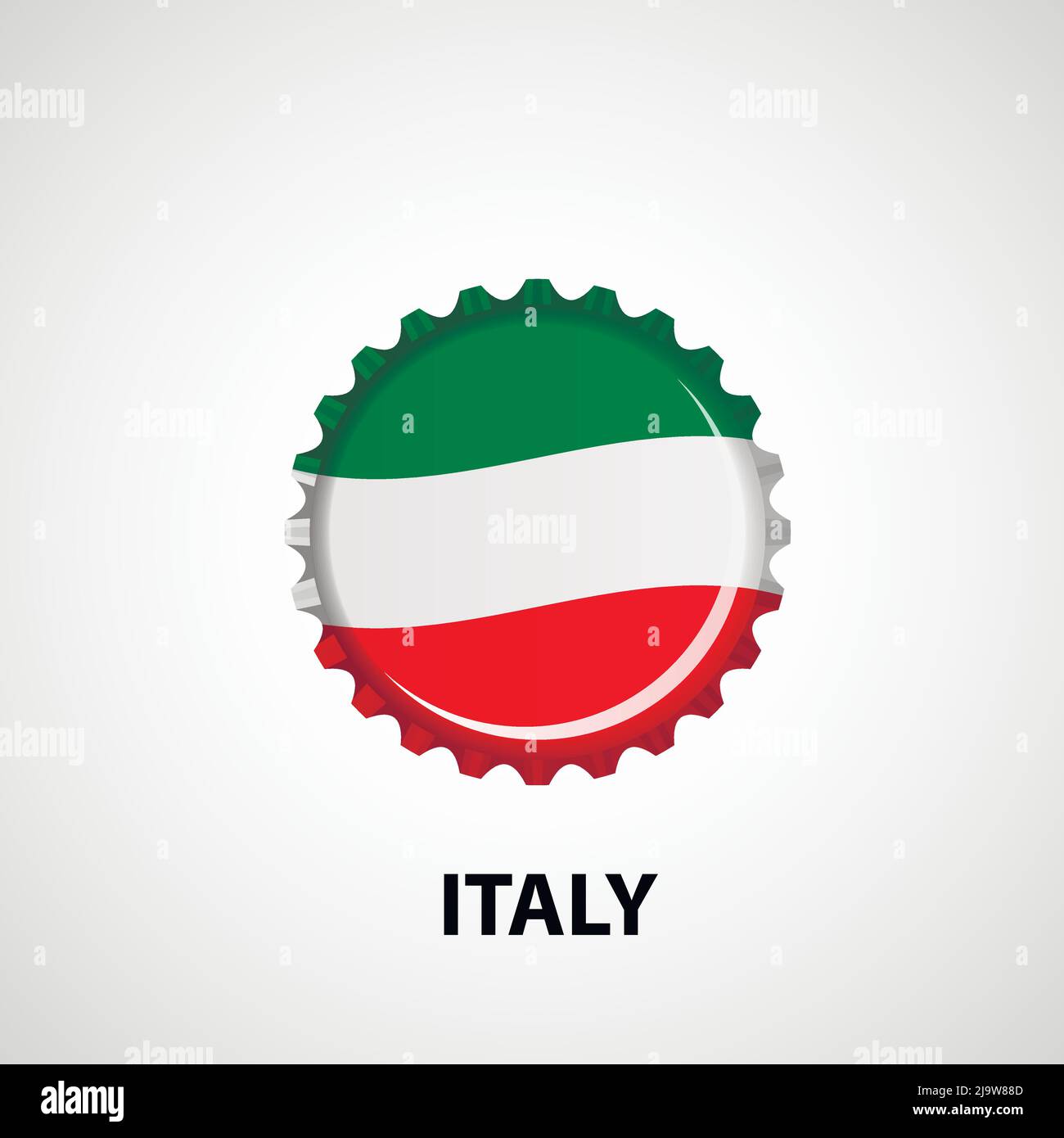 Flag bottle cap on white background. Italy flag background. Abstract ...
