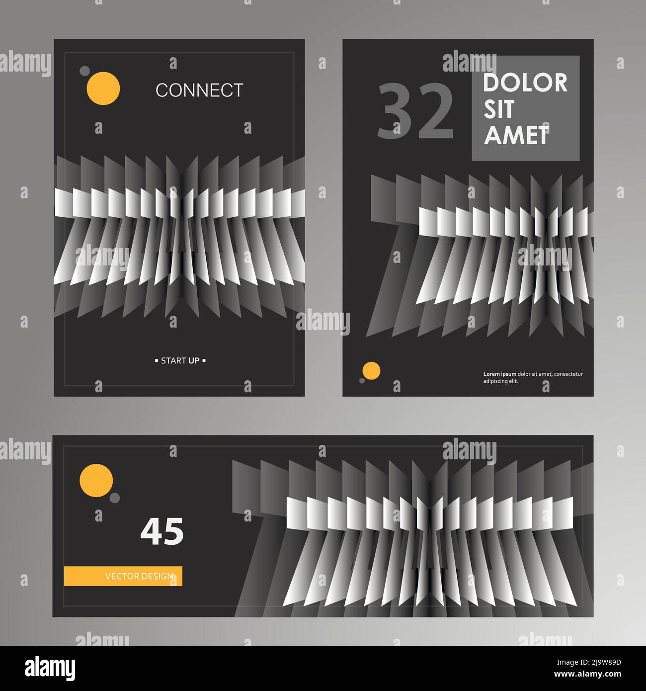 Modern 3d banner with paper cut shapes. Modern trendy vector art ...