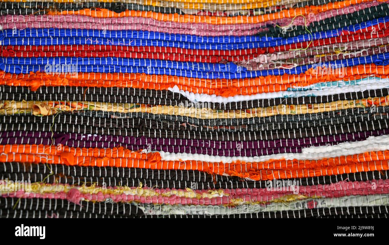 Traditional handwoven colorful kourelou rug Stock Photo - Alamy