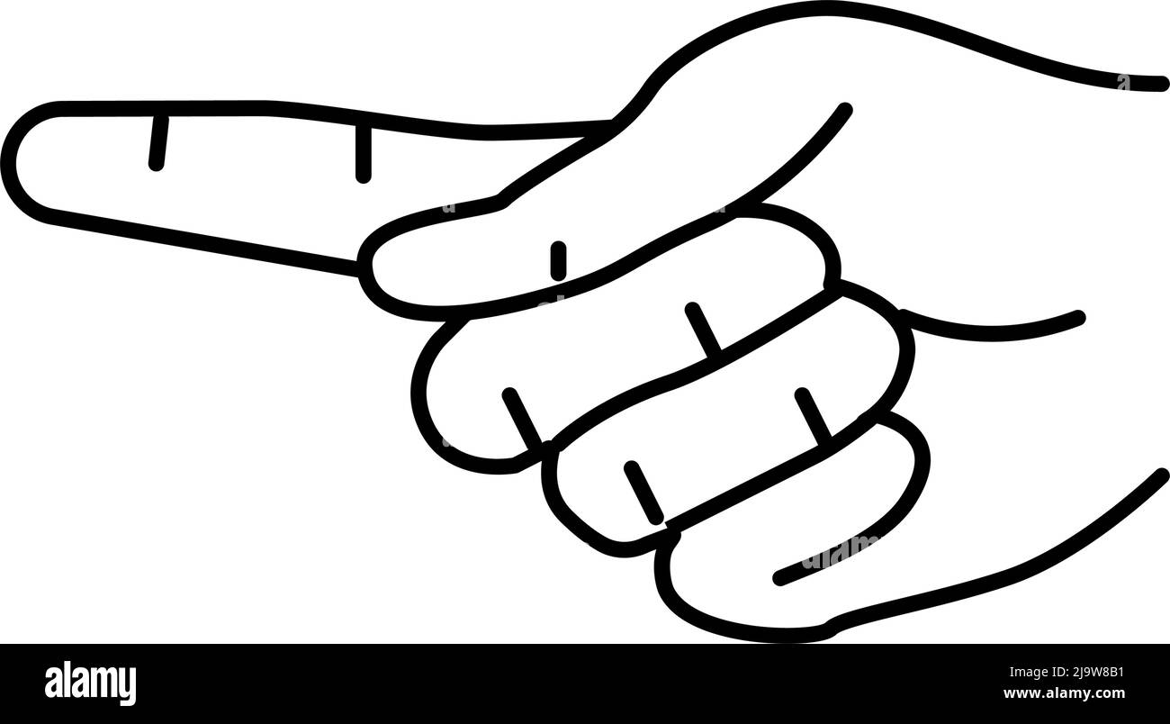 pointer hand gesture line icon vector illustration Stock Vector Image ...