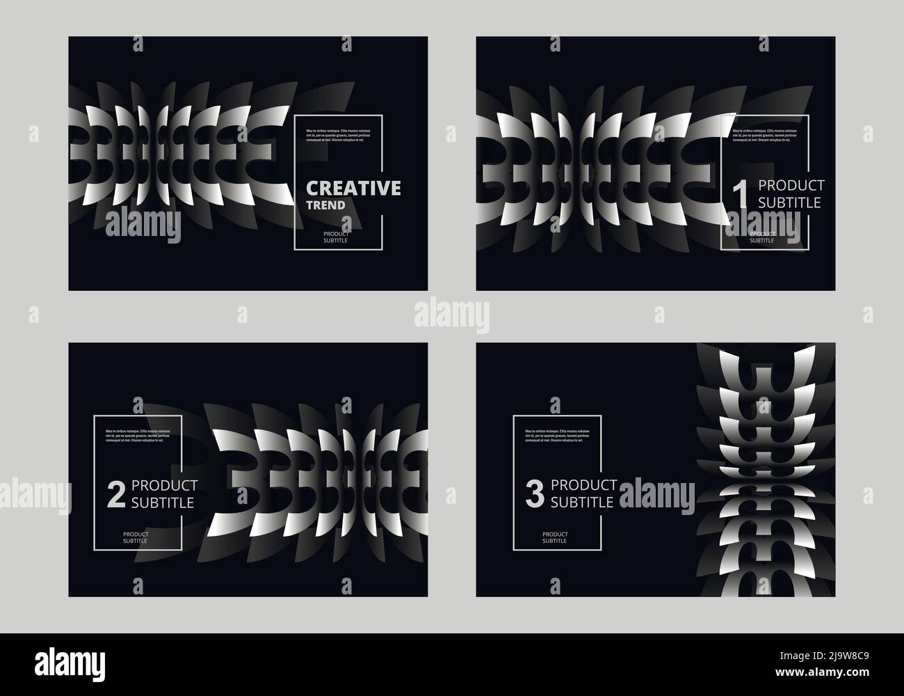 A4 abstract color paper art illustration set. Vector design cover ...