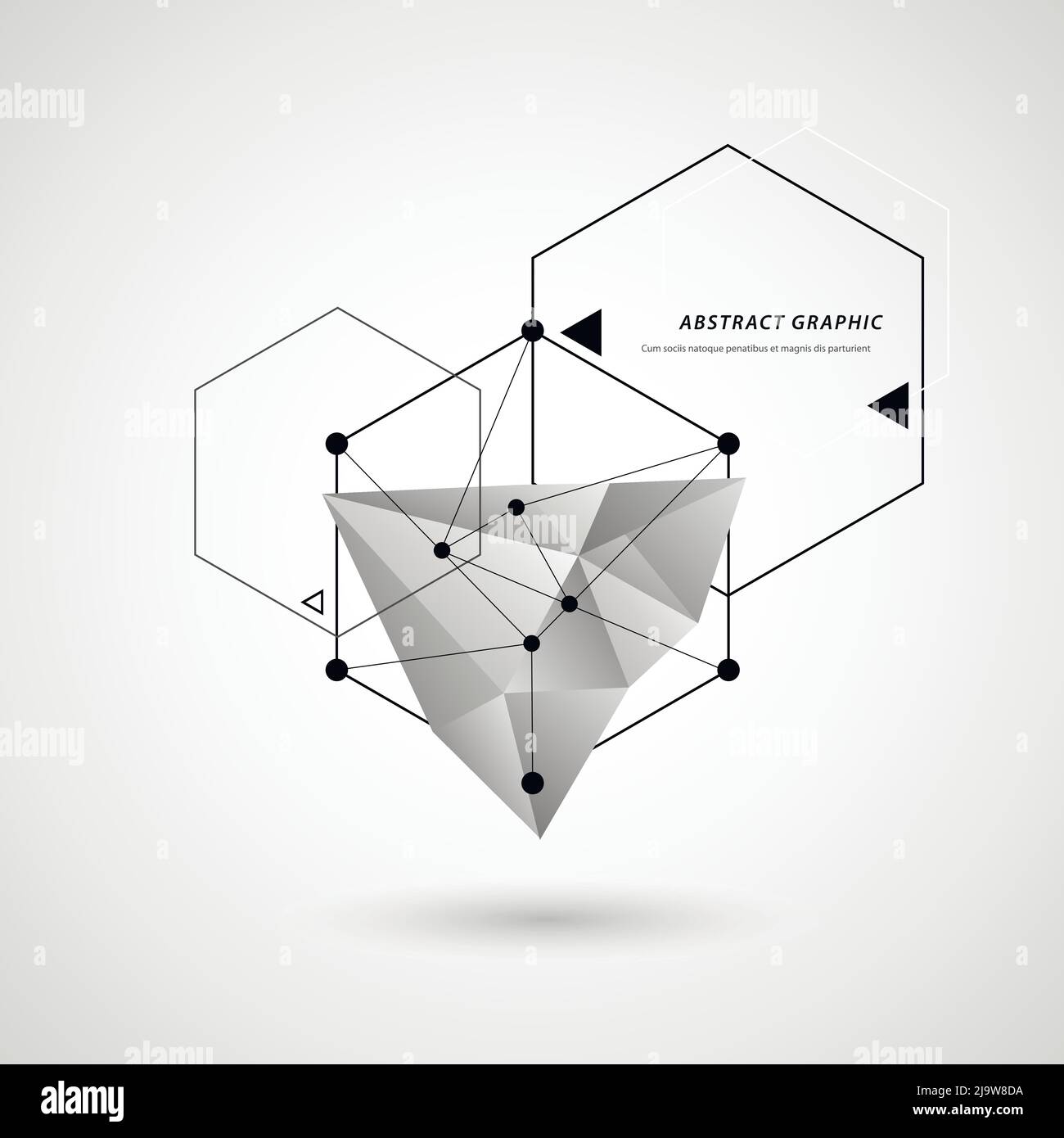 Digital technology triangle and hexagons design. Vector creative ...