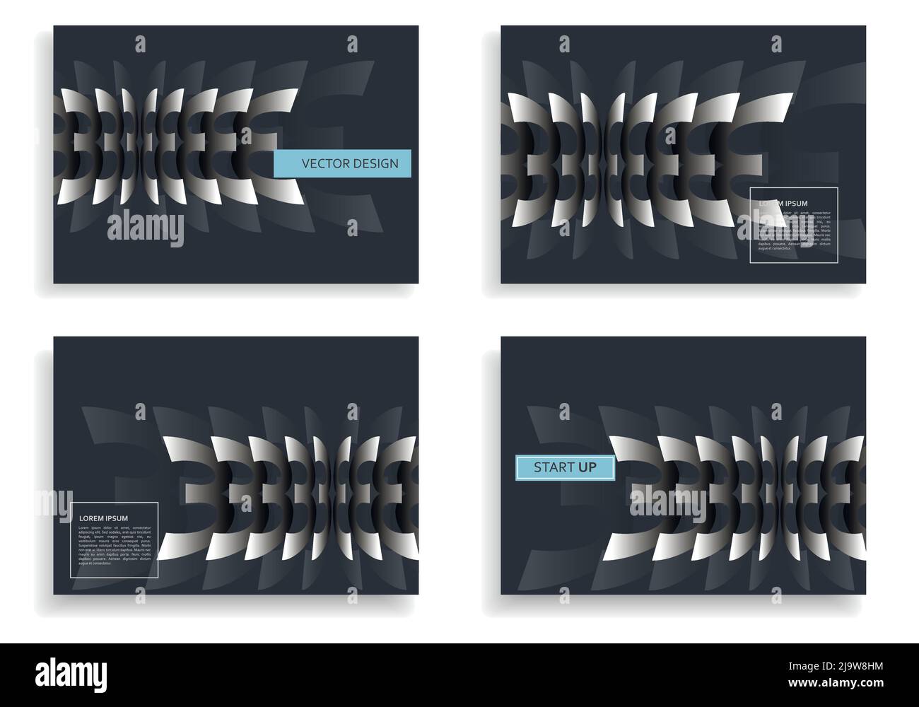 A4 abstract color paper art illustration set. Vector design cover ...