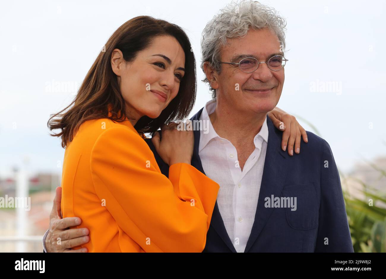 Cannes, France. 25th May, 2022. Sofia Essaidi and Mario Martone at the ...
