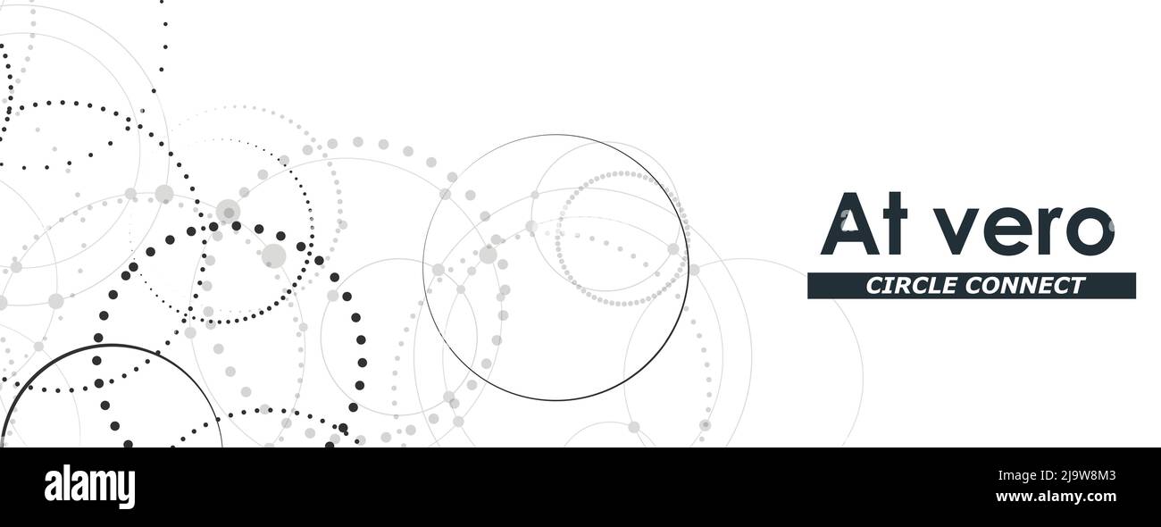 Black connect dotted circle in modern style on halftone background ...