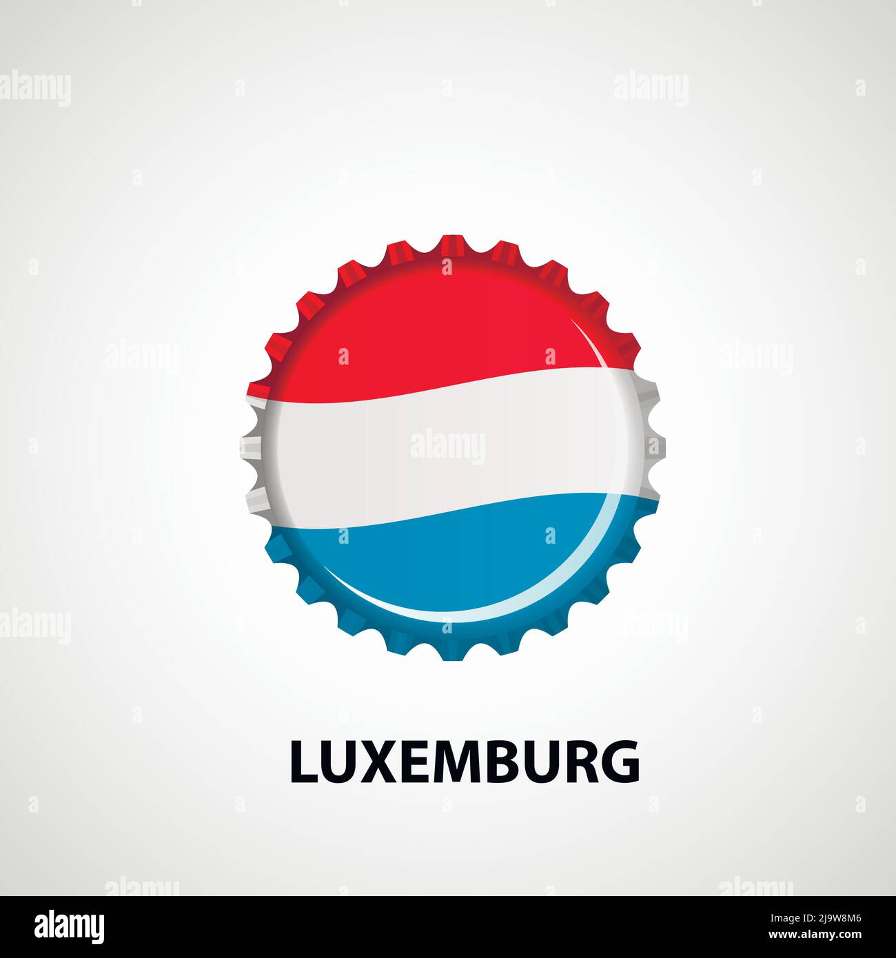 Flag bottle cap on white background. Luxemburg flag background ...