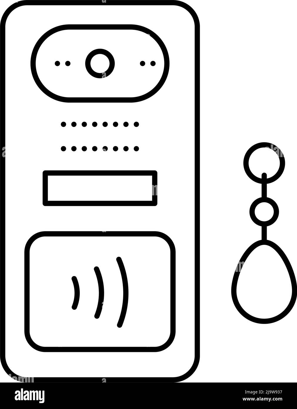 intercom contactless line icon vector illustration Stock Vector Image ...