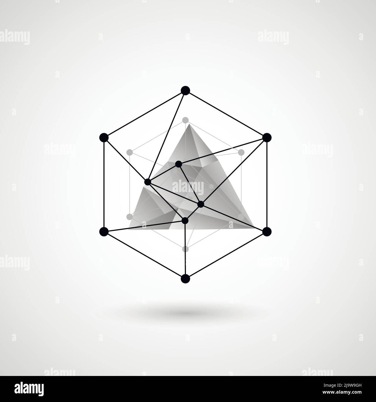 Digital technology triangle and hexagons design. Vector creative ...