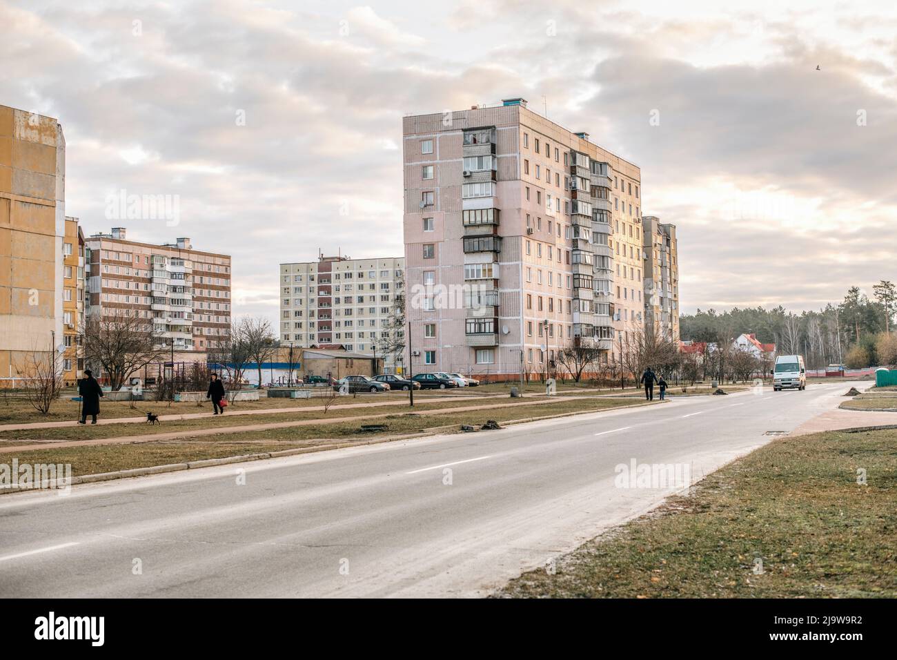 View of the city of Slavutych, Ukraine. Slavutych is a city in northern ...