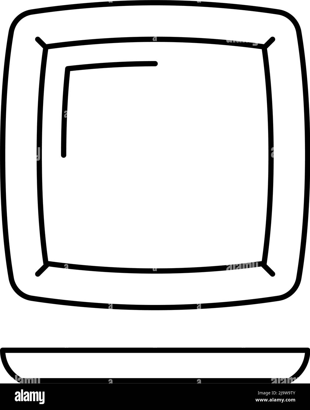 square plate line icon vector illustration Stock Vector Image & Art - Alamy