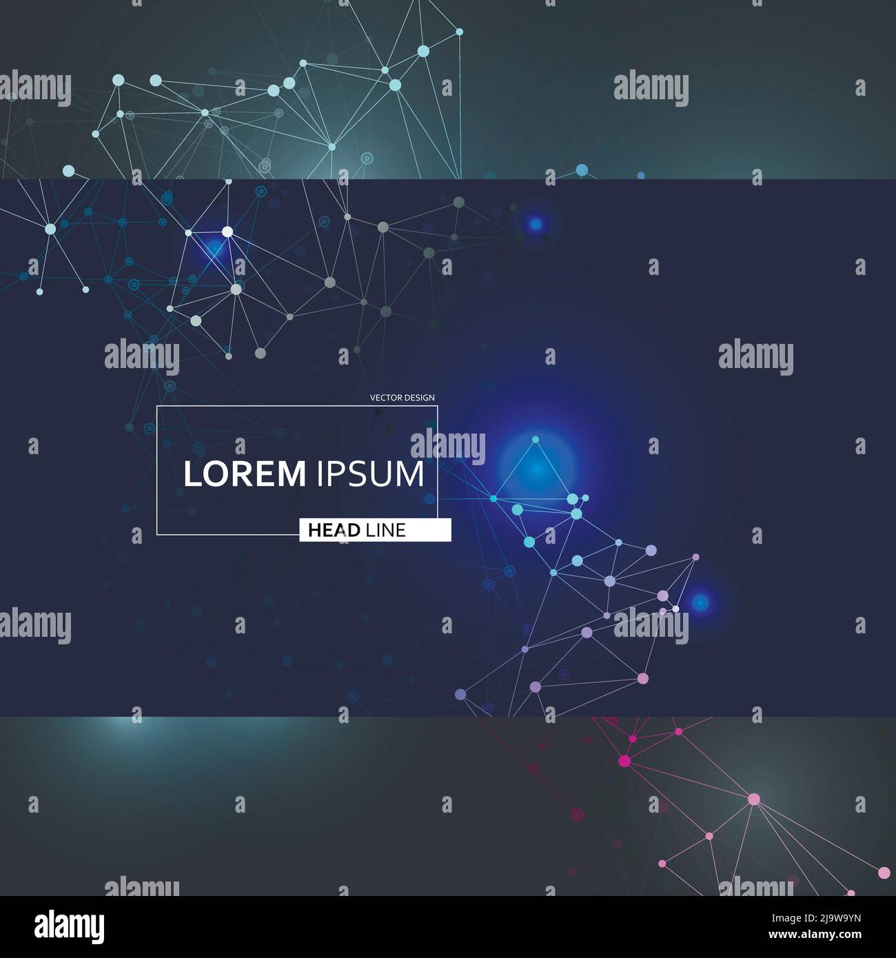 Vector network design digital element. Geometric graphic illustration ...