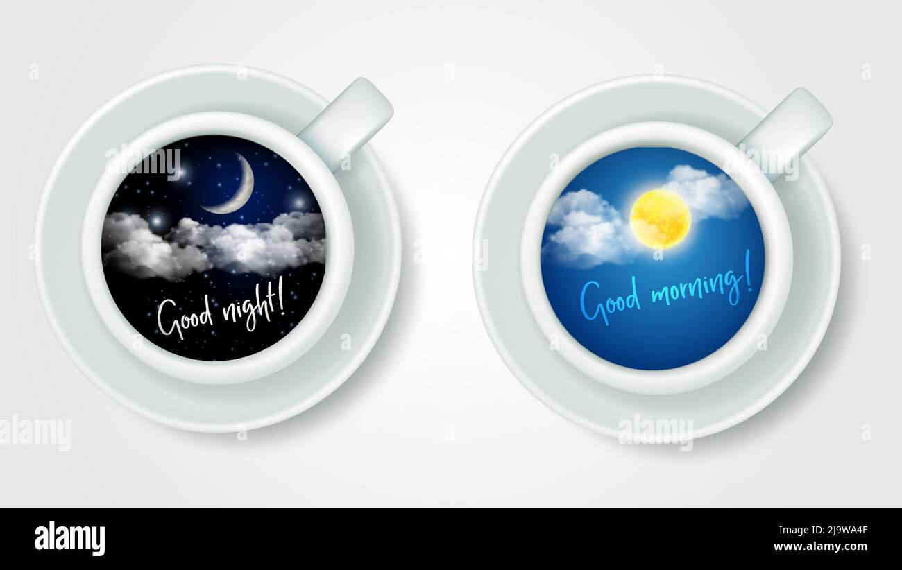 Realistic coffee cups top Stock Vector Images - Alamy