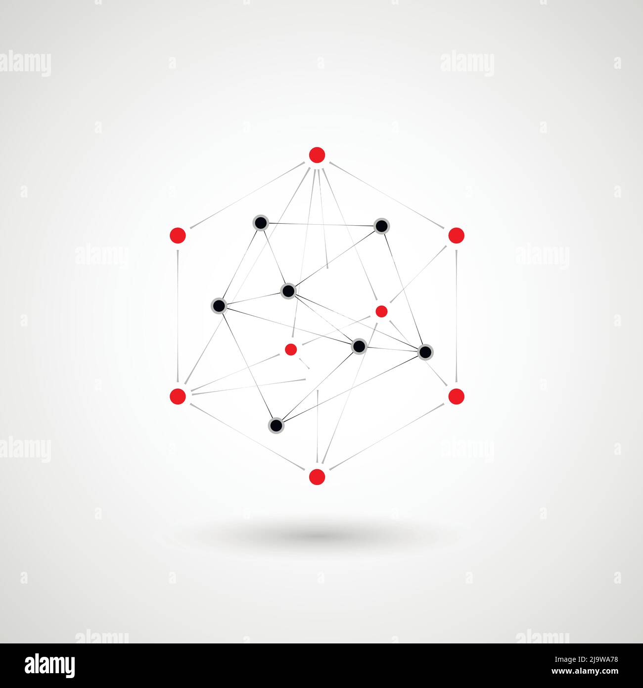 Vector glossy hexagonal banner with plastic style for business design. Vector connect dots and ...