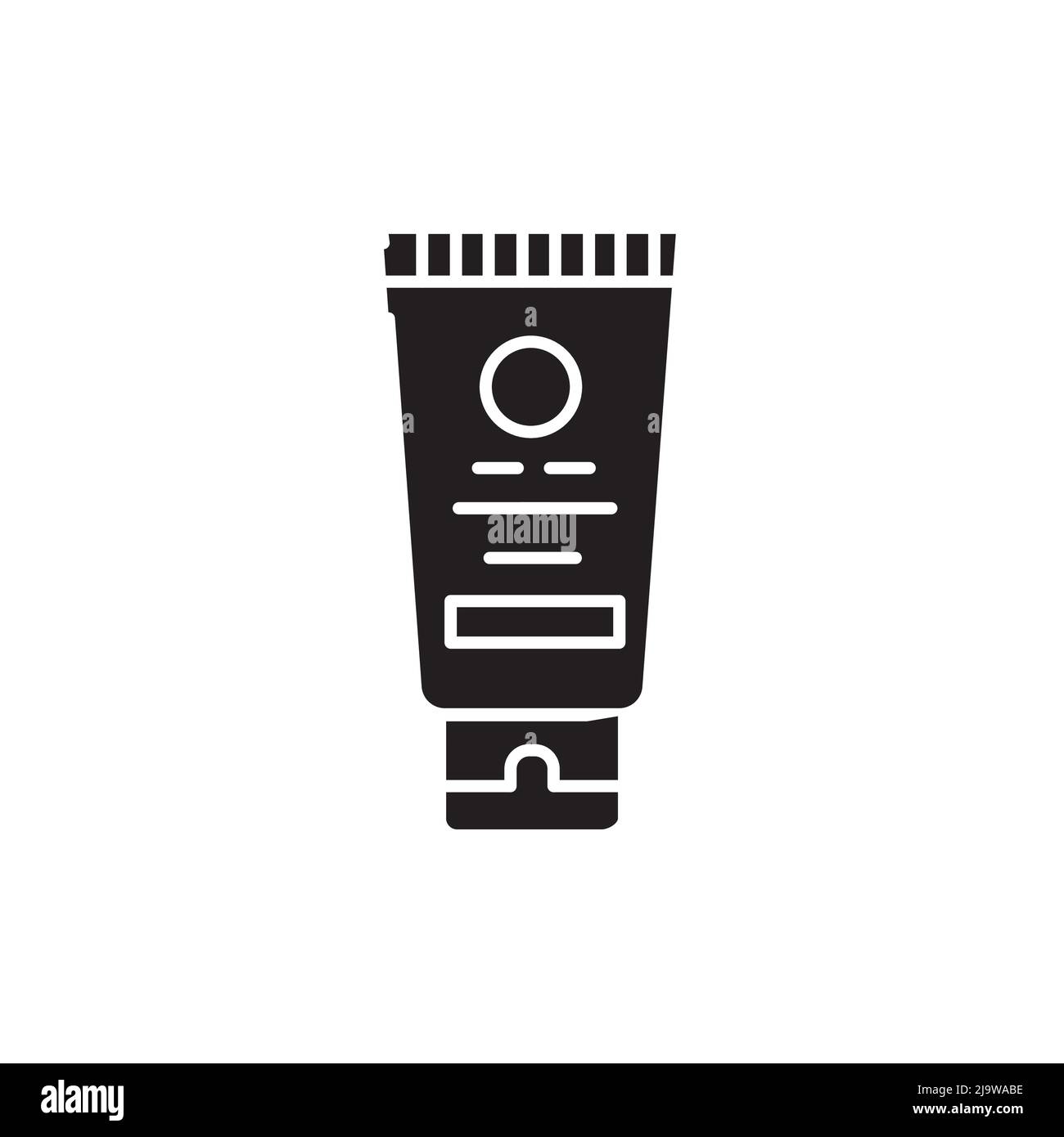 Cream color line icon. Cosmetic product. Pictogram for web page, mobile ...