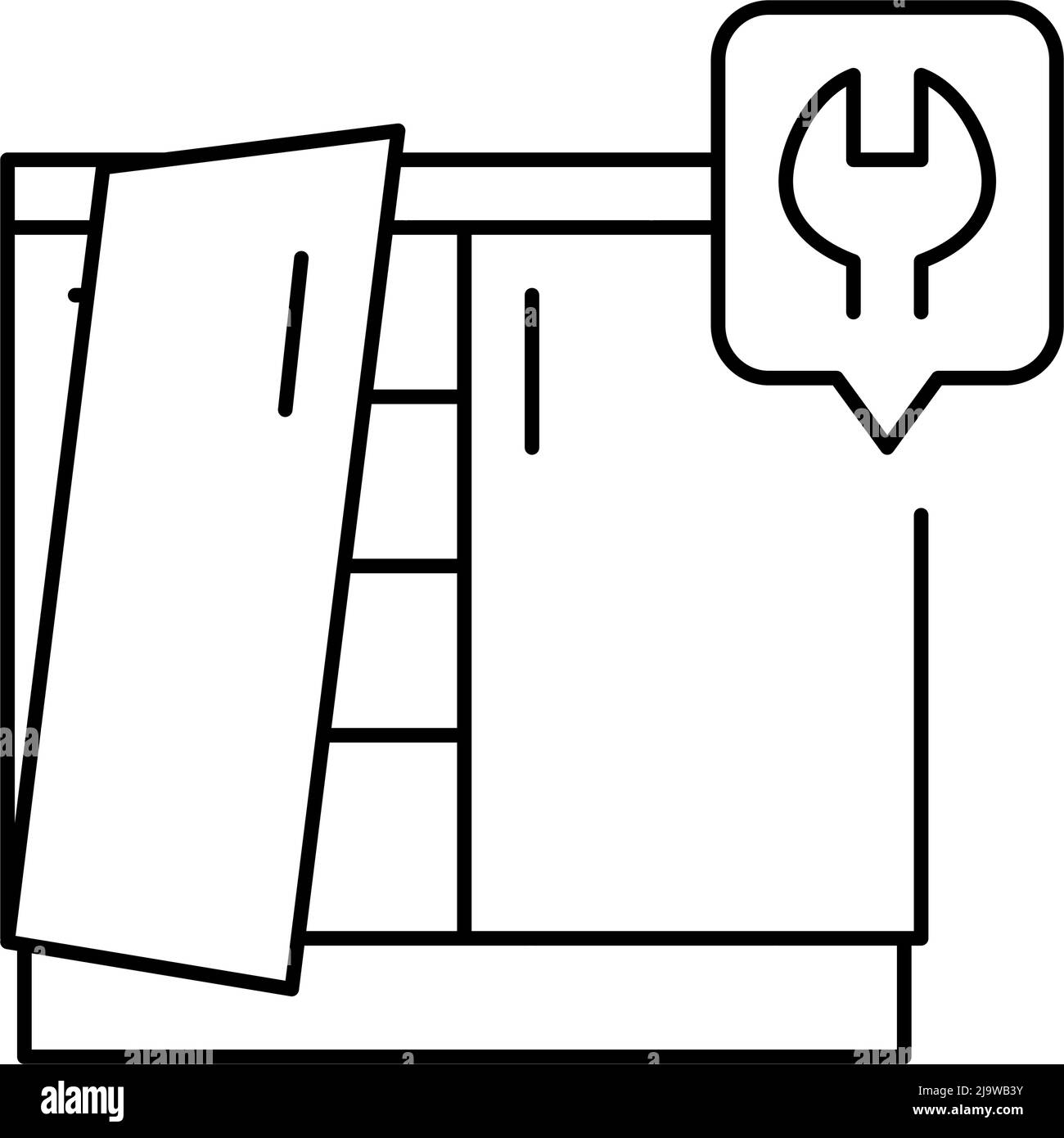 kitchen unit repairs line icon vector illustration Stock Vector Image ...