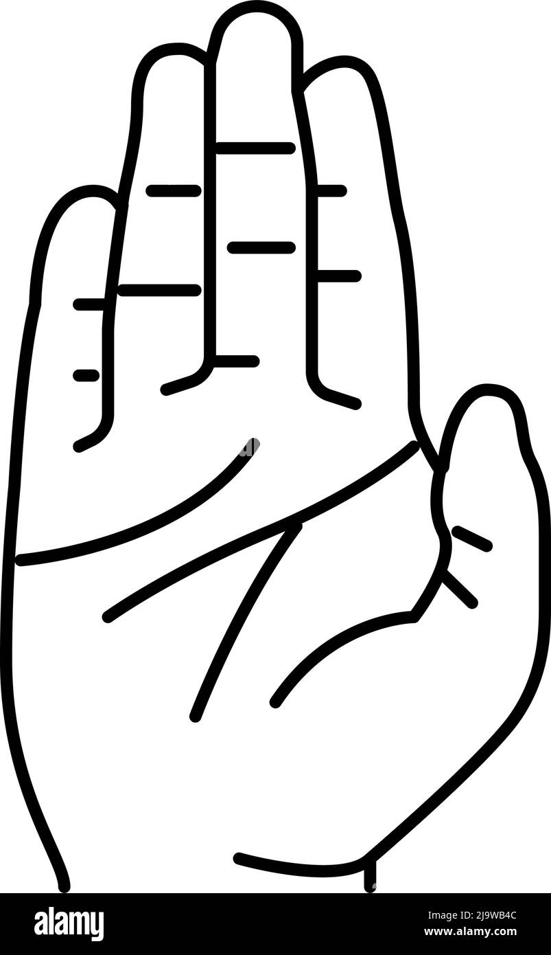 stop hand gesture line icon vector illustration Stock Vector Image ...